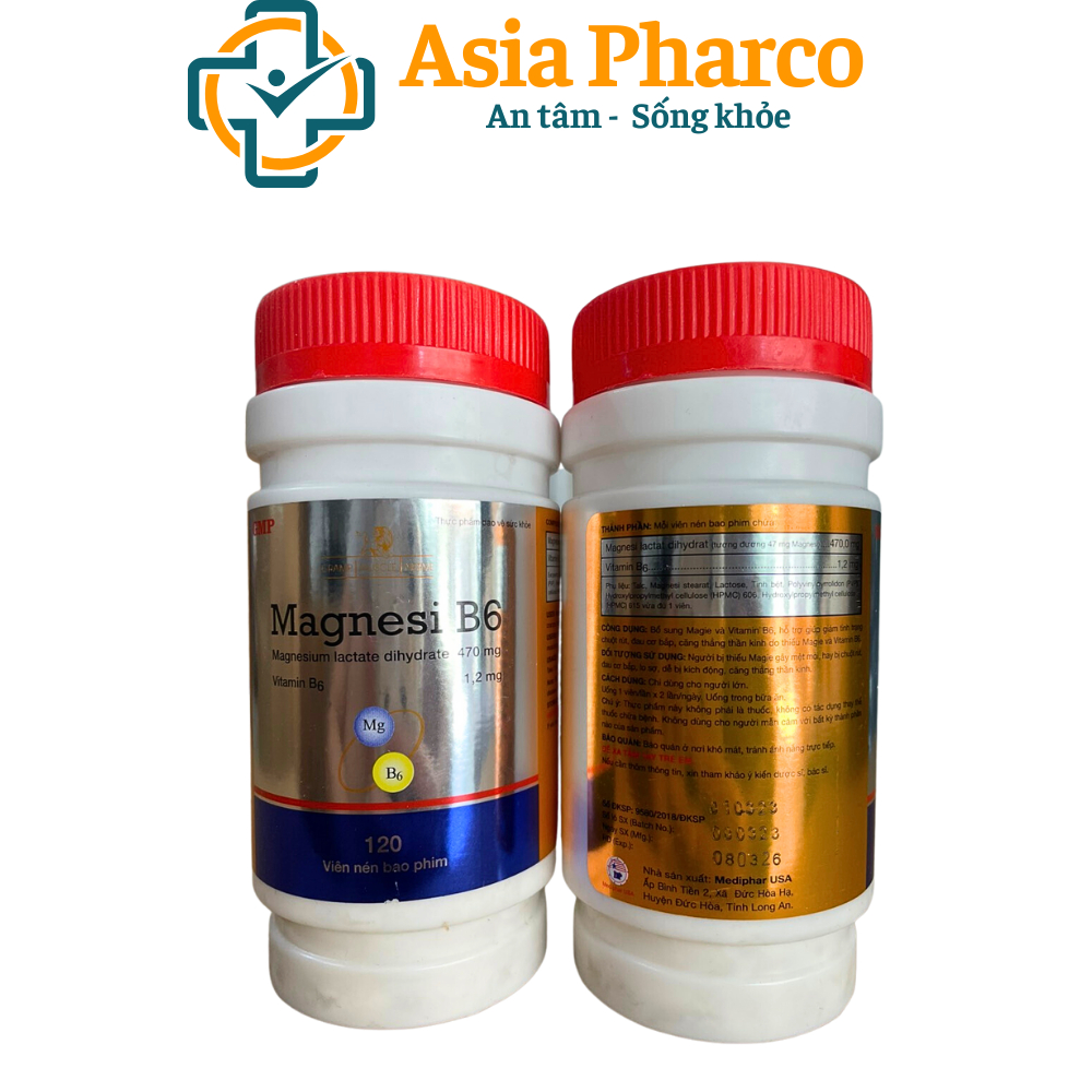 Viên uống magie, vitamin B6 giảm suy nhược thần kinh, căng thẳng, đau ...