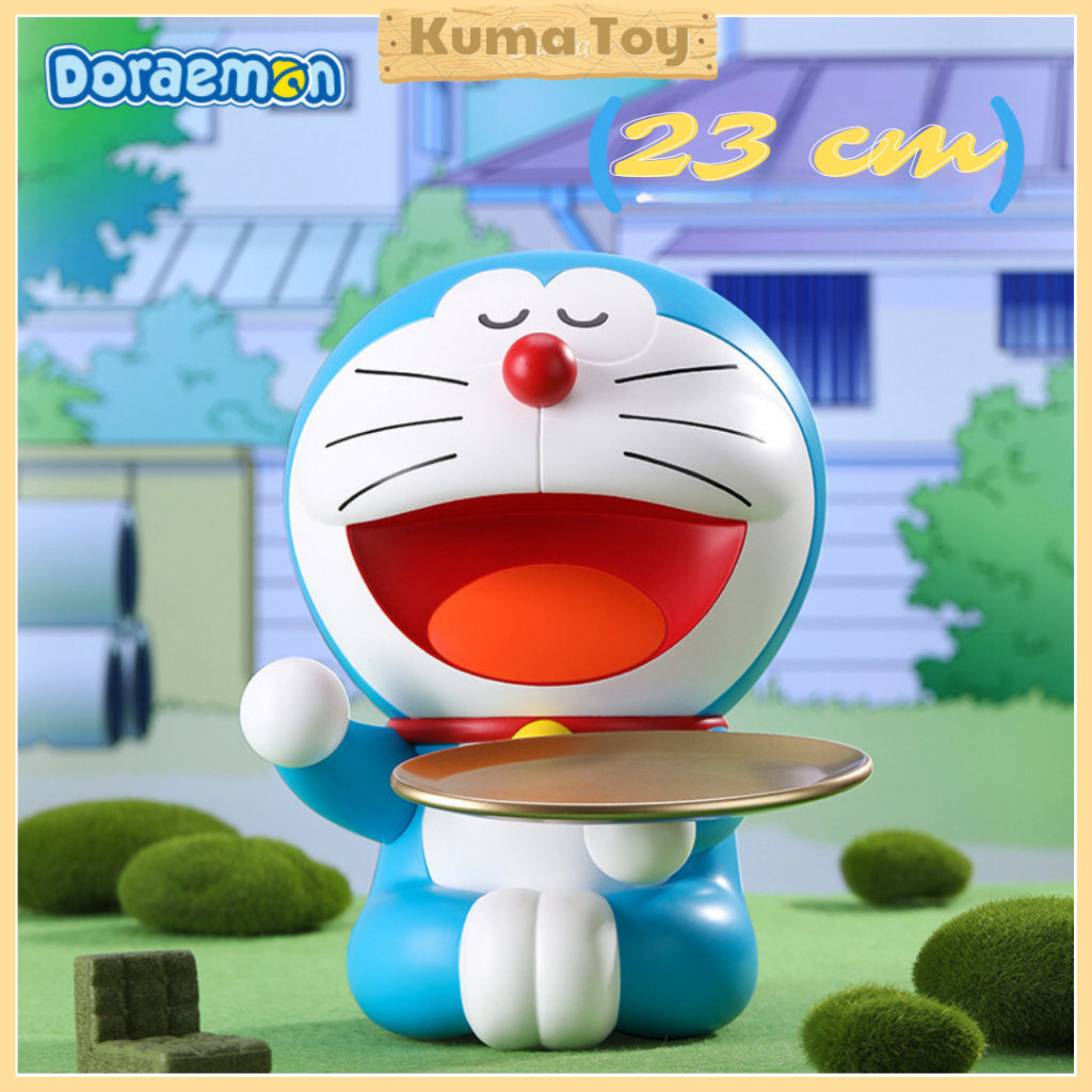 [Fullbox] Mô hình Doraemon lớn 23cm cầm khay trang trí phụ kiện, trang ...