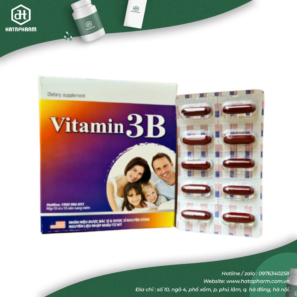 Viên uống vitamin 3B giúp bổ sung vitamin B1, B6 và B12 cho cơ thể hộp 100 viên ngochuyenpharma ...