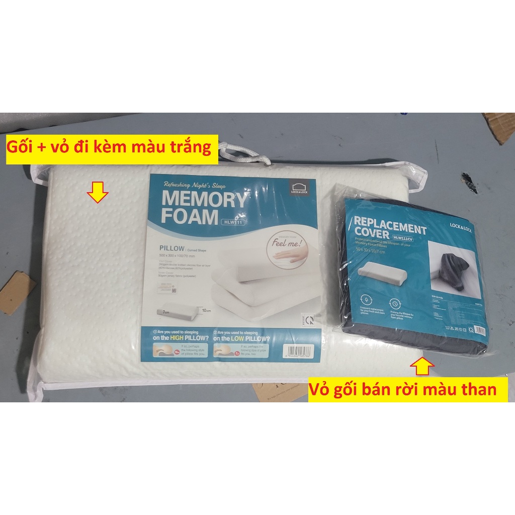 Gối Cao Su non LocknLock Memory foam 50D hình cong HLW111 | Shopee Việt Nam