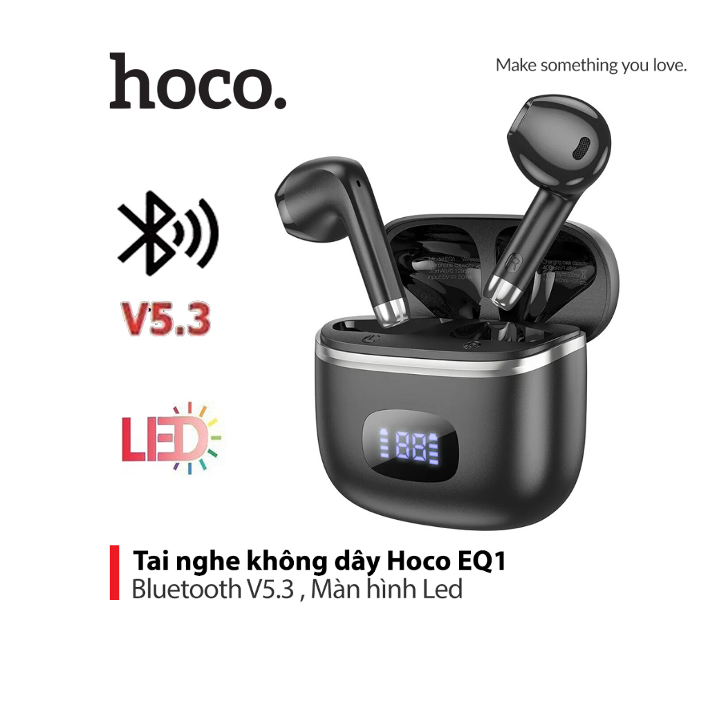 Tai nghe không dây Hoco EQ1 Bluetooth V5.3 màn hình Led thời gian sử dụng 7h | Shopee Việt Nam
