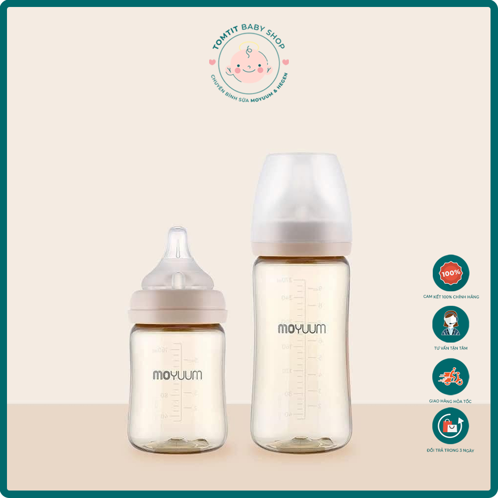 Bình sữa Moyuum chính hãng Hàn Quốc hoạ tiết trơn (basic) dung tích 170ml/270ml | Shopee Việt Nam