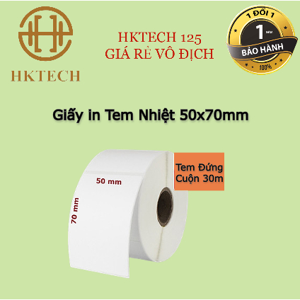 Giấy In Tem Nhiệt 50x70 mm, Tem In Mã Vạch 5x7 cm (Tem Đứng), Ngang 5 ...