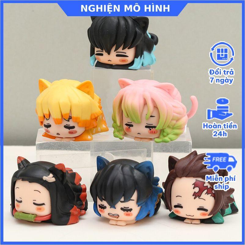 Mô hình 6 nhân vật Kimetsu No Yaiba cosplay mèo Thanh Gươm Diệt Quỷ ...