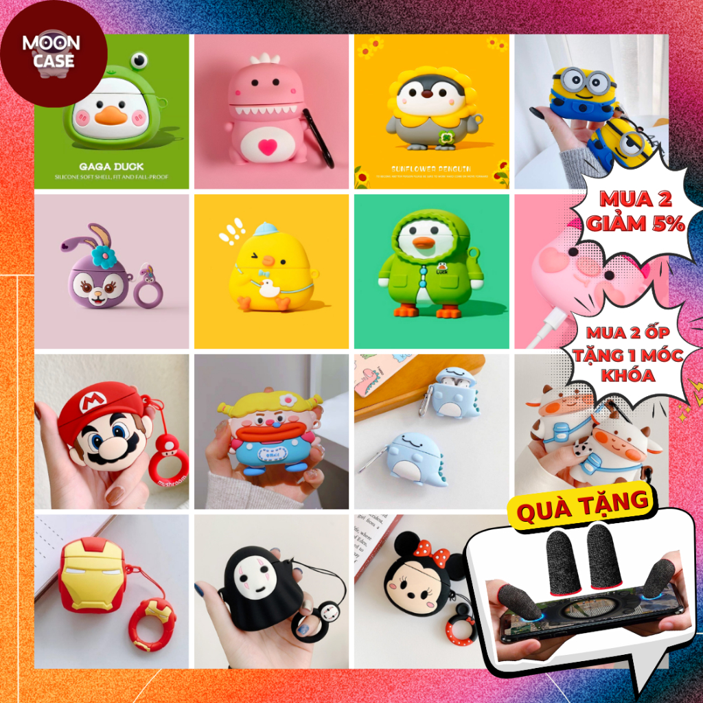 [Ap2, Ap3, Pro] Ốp Airpods 1 2 3 Pro Nhiều Hình Vịt Case Bọc Tai Nghe ...