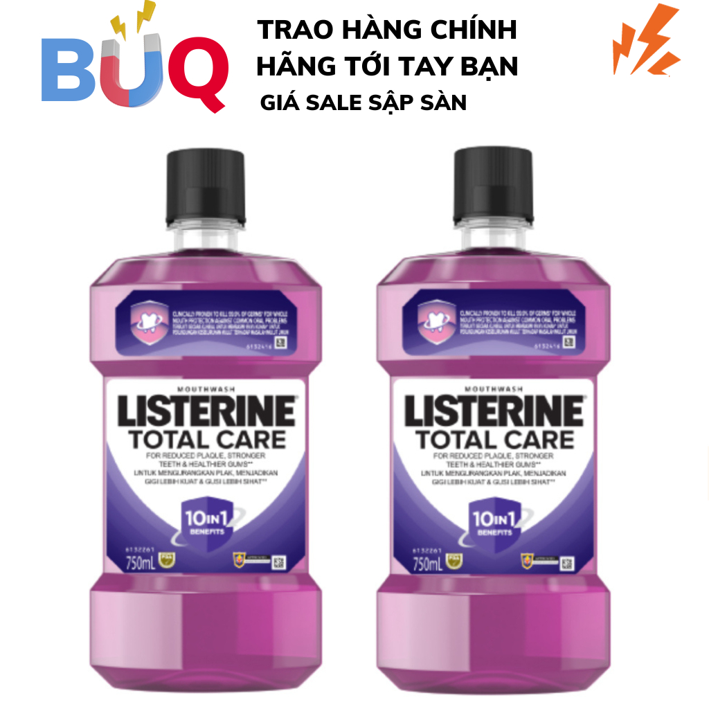 COMBO 2 Chai Nước Súc Miệng Listerine Total Care Tím Bảo Vệ Răng Và ...