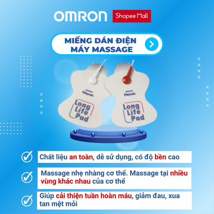 Miếng dán điện cực OMRON Long Life Pad dùng cho các dòng máy massage chính hãng | Shopee Việt Nam