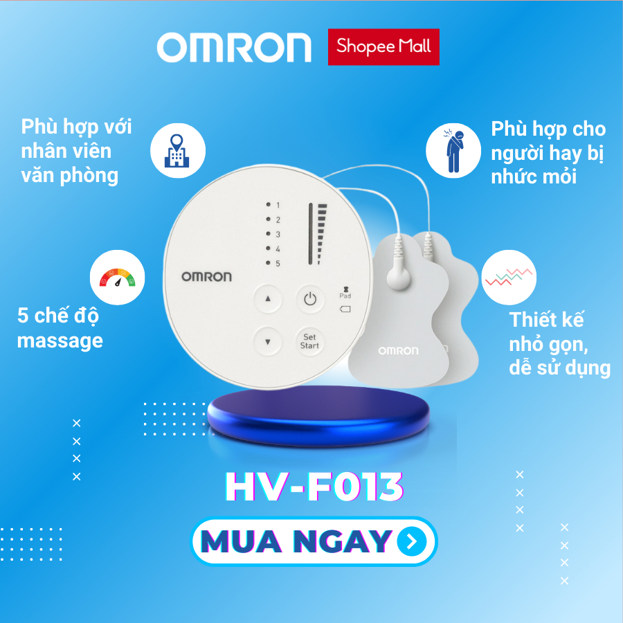 Máy xung điện trị liệu massage OMRON HV-F013 nhỏ gọn bảo hành chính hãng 2 năm | Shopee Việt Nam