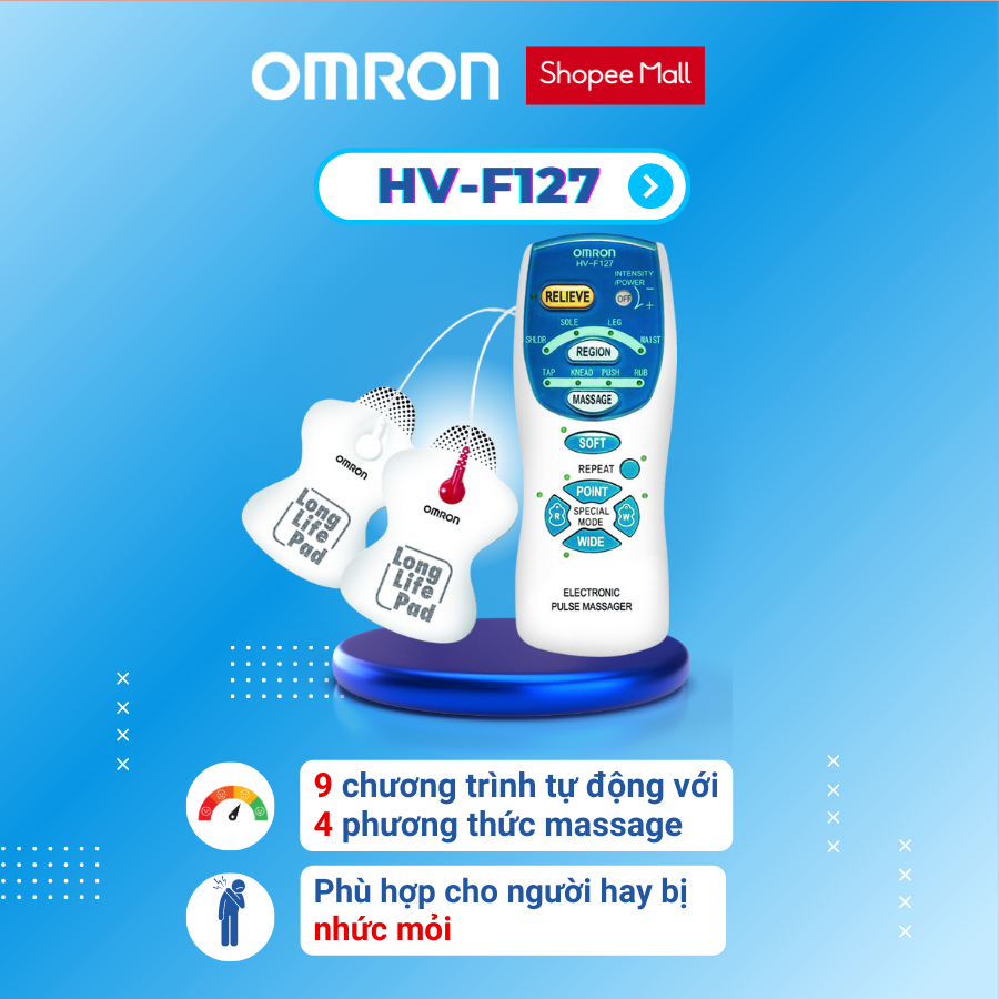Máy xung điện, massage trị liệu OMRON HV-F127 bảo hành 2 năm chính hãng | Shopee Việt Nam