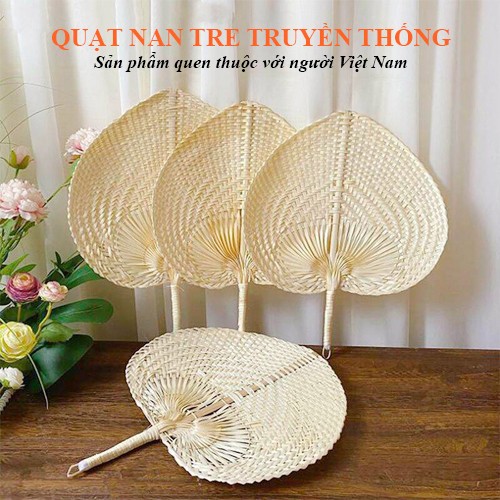 Quạt Nan Tre Tư Nhiên Thiết Kế Cầm Tay Không Bị Moit | Shopee Việt Nam