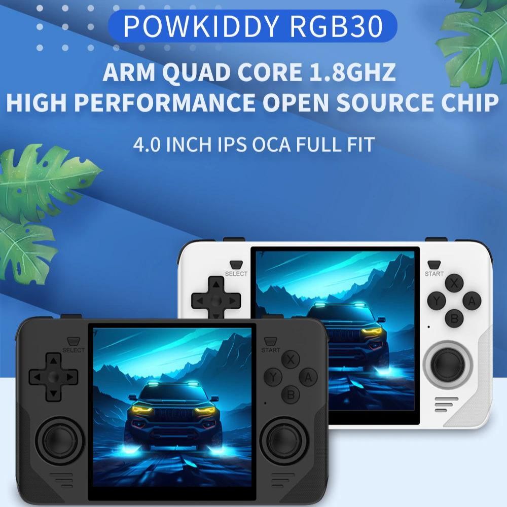 Powkiddy RGB30 máy chơi game cầm tay mới ra mắt, màn hình vuông siêu nét, thiết kế đẹp,, nút bấm ...