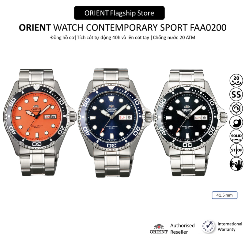 Đồng hồ nam Orient Watch Sport Ray Raven II FAA0200 máy cơ automatic ...