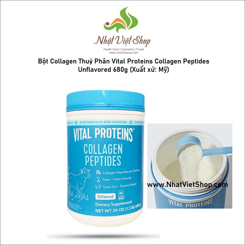 Bột Collagen Thuỷ Phân Vital Proteins Collagen Peptides Unflavored 680g | Shopee Việt Nam