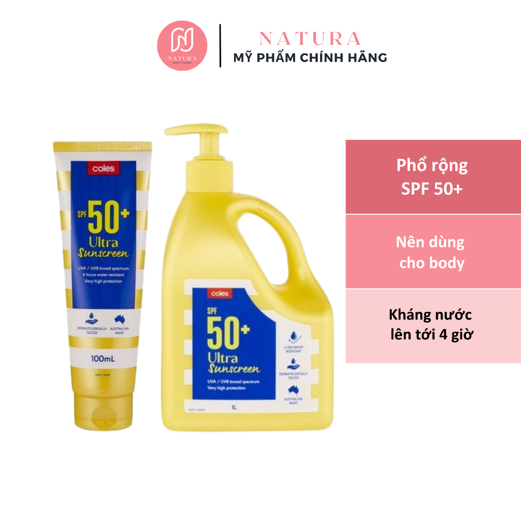 Kem chống nắng Coles ultra / sensitive sunscreen spf 50+ 100ml - 200ml ...