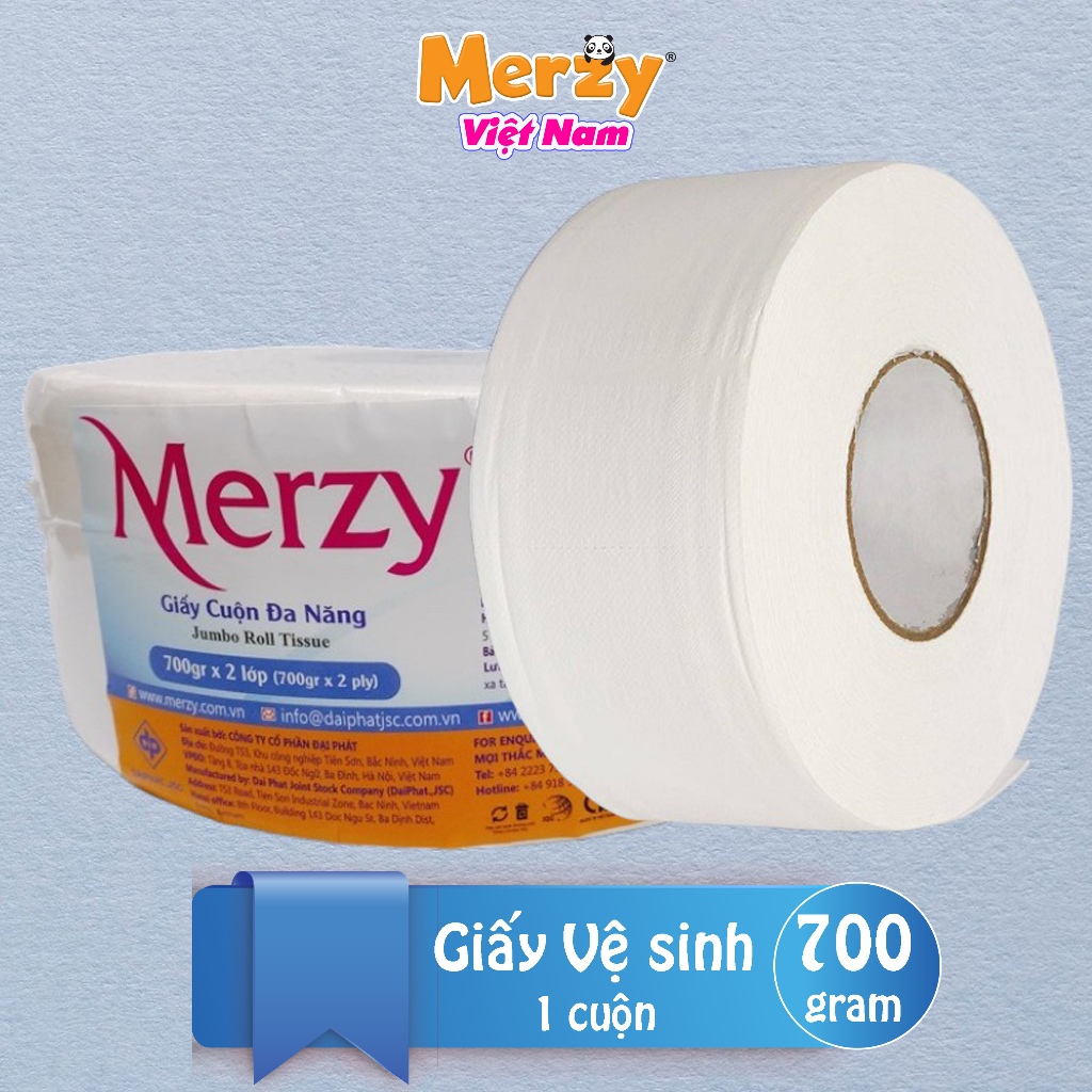 Giấy Vệ Sinh Cuộn Lớn, Giấy Vệ Sinh Công Nghiệp Merzy 700g 2 Lớp Có Lõi Siêu Tiết Kiệm | Shopee ...