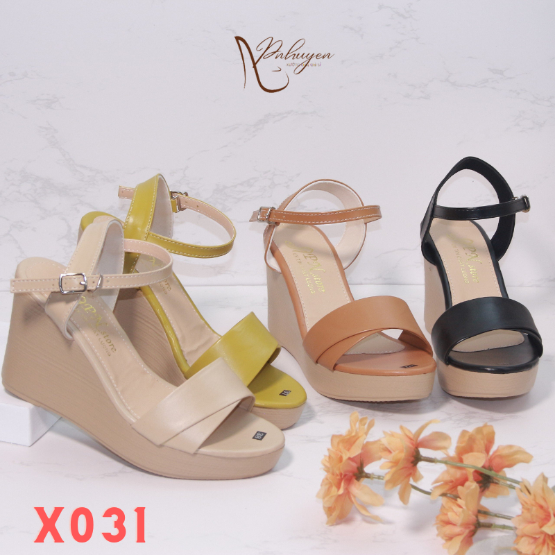 Giày đế xuồng cao gót 9p quai bản 1 xếp - X031 | Shopee Việt Nam