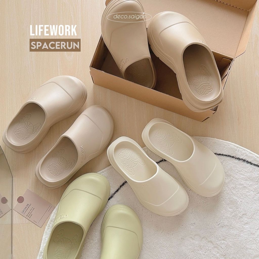 Dép Life Work Spacerun Mule nam nữ,dép sục đế cao 5cm, phong cách hàn ...