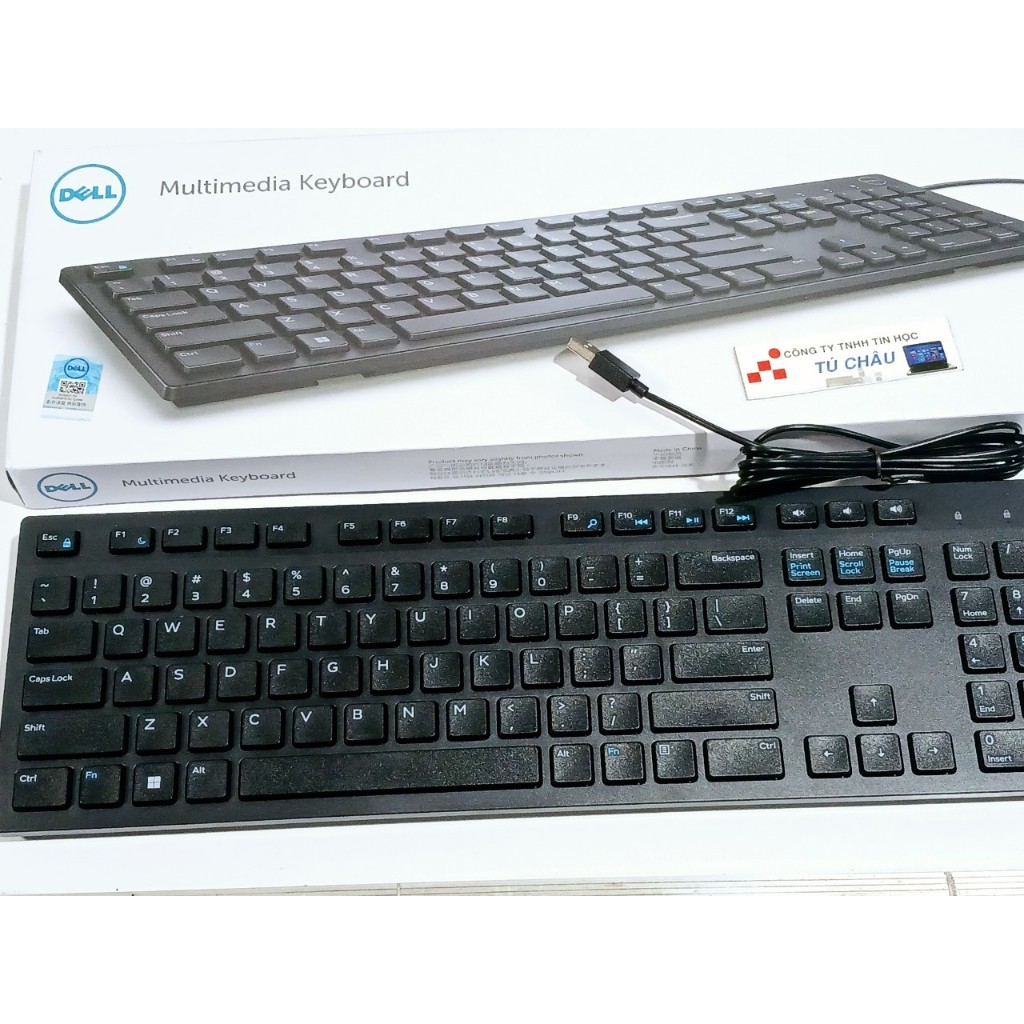 Bàn phím Dell Multimedia Keyboard KB216 (Chuẩn cắm USB, Cáp dài 1.8m ...