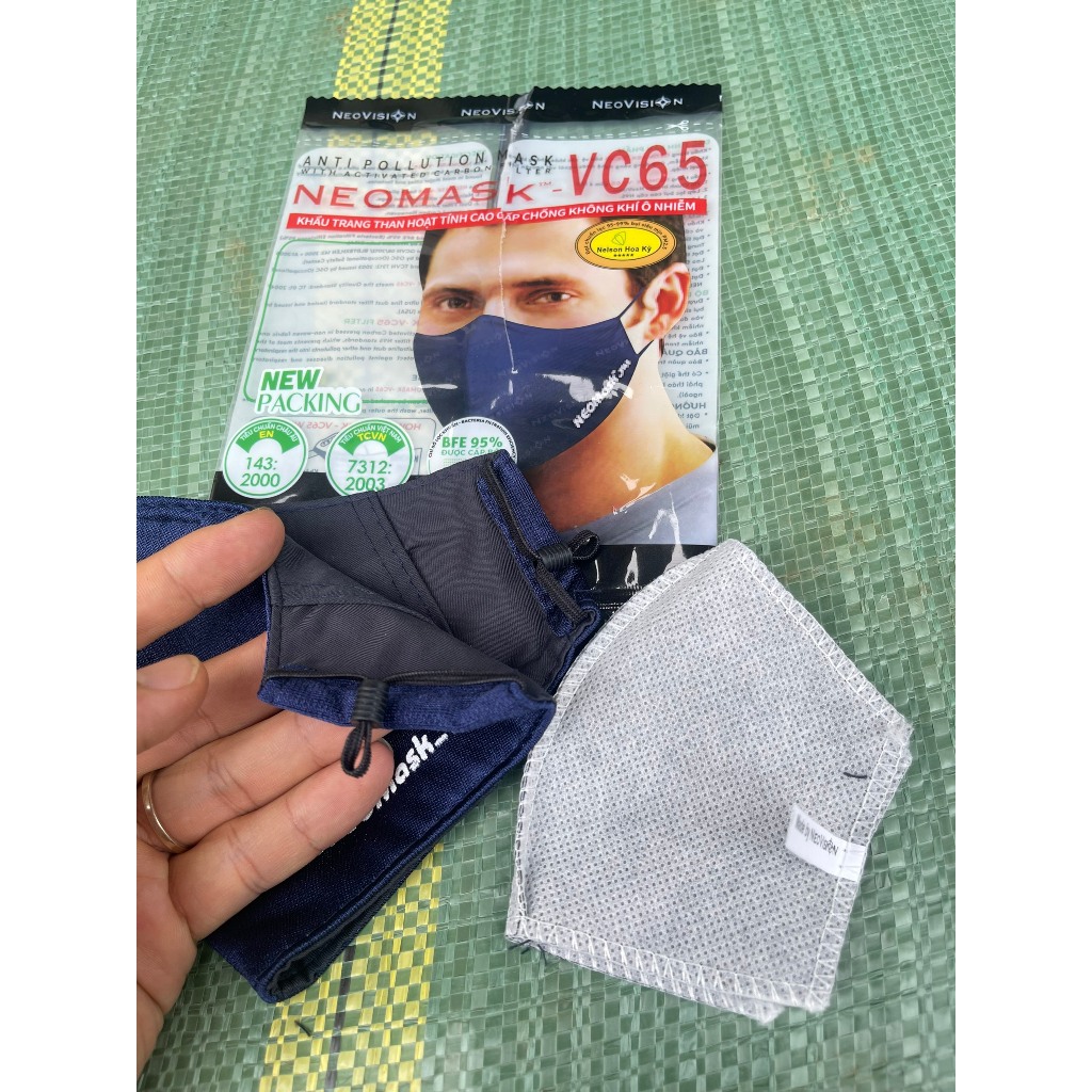 Khẩu trang VC65 thun qua tai, Khẩu trang chống bụi, Lọc độc VC65,Khẩu ...
