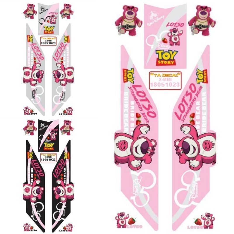 Tem xe điện X-MEN mẫu GẤU DÂU(LOTSO) mới siêu cute kèm logo tem 4 lớp ...