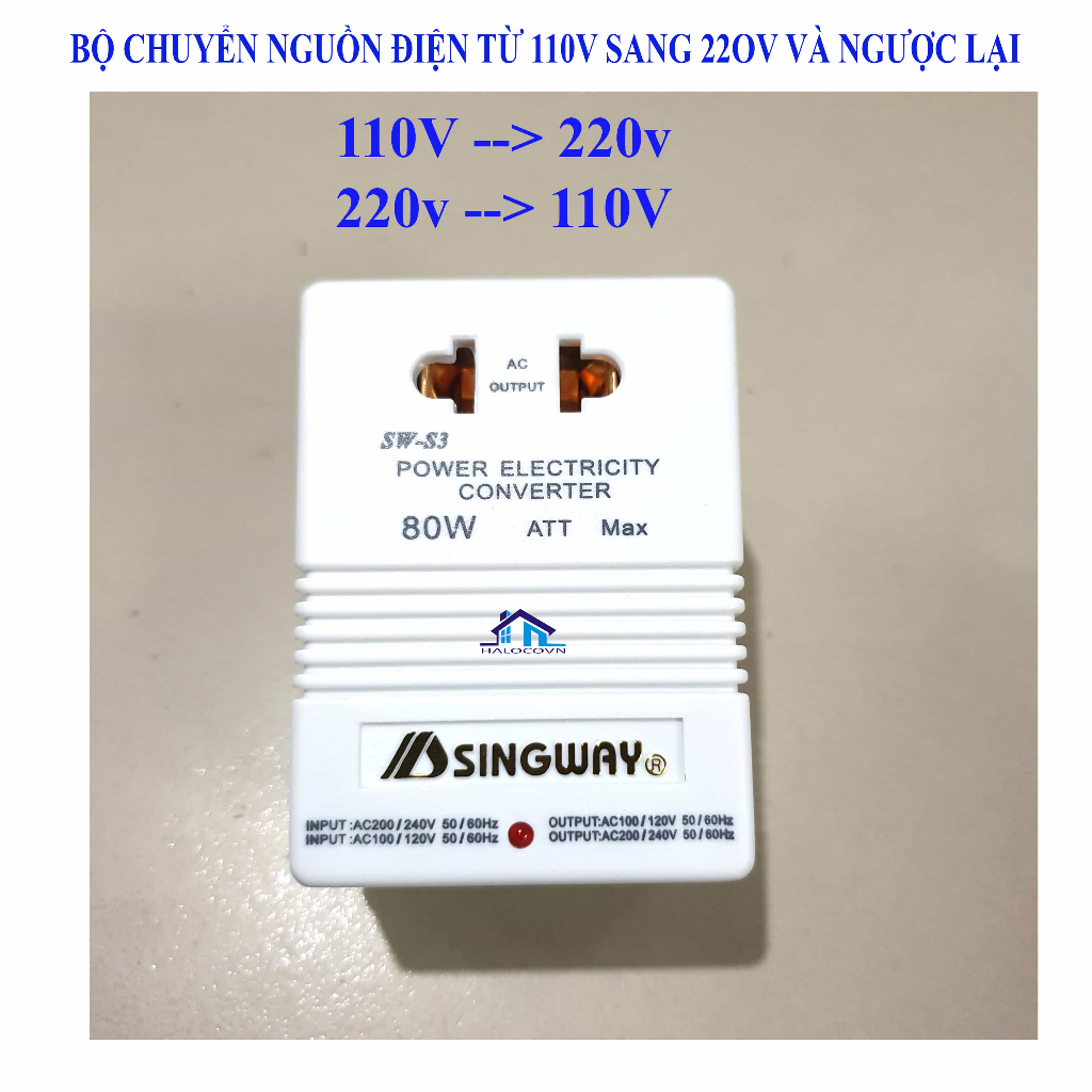 Bộ đổi nguồn 220v sang 110v hoặc ngược lại SINGWAY 80w | Shopee Việt Nam