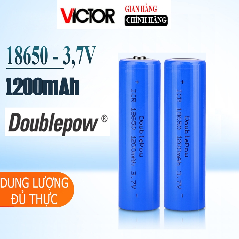 Pin sạc 18650 3,7V-1200mAh (xanh) Doublepow chính hãng - Pin chuẩn dung ...