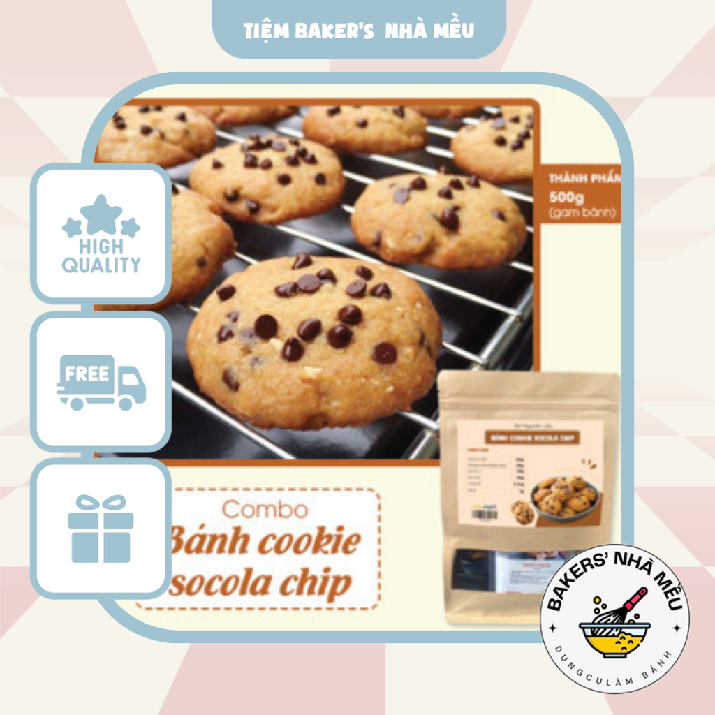 Set Combo Nguyên Liệu Làm Bánh Cookie Socola Chip [KHÔNG KÈM BƠ VÀ ...
