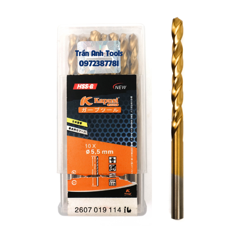 Mũi khoan sắt inox phủ titan siêu cứng Kapusi Japan kích cỡ từ 2mm đến 6mm | Shopee Việt Nam