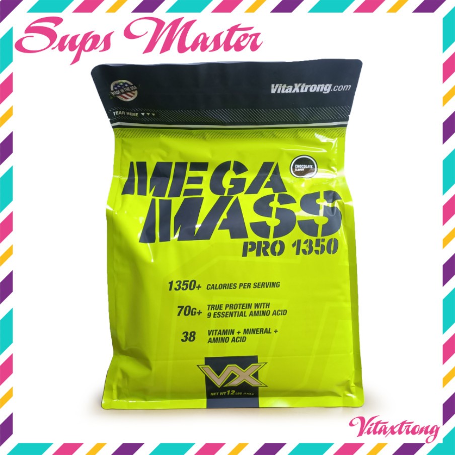 Mega Mass VitaXtrong 15 Servings 12LBS (5.4Kg) vị Cookie Cream - Tăng ...
