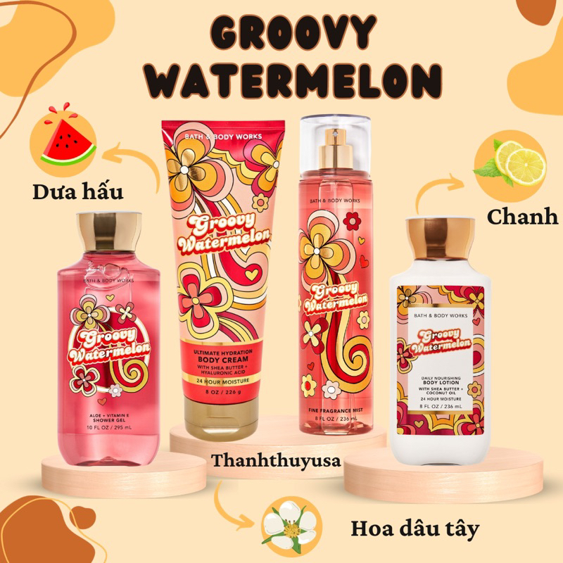 [ Groovy Watermelon ] Bộ Sản Phẩm Sữa Tắm - Lotion - Body Mist Xịt Thơm ...