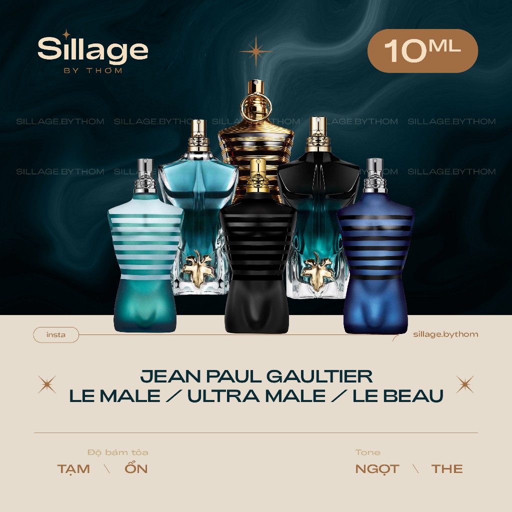 Mẫu thử nước hoa nam J/.G/P LE BEAU | LE MALE | ULTRA MALE | Shopee ...