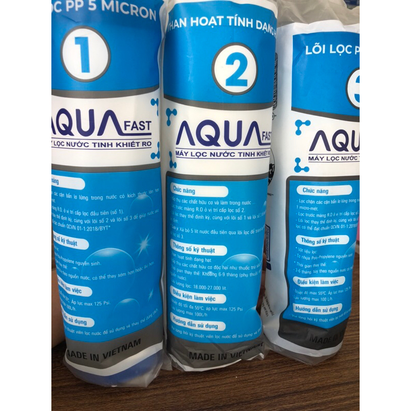 Bộ lõi lọc nước AQUA Fast số 1-2-3 NEW 2022 CHÍNH HÃNG.Aqua Fast ...