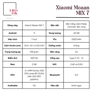 Máy đọc sách Xiaomi Moaan Mix 7 New - Chính hãng quốc tế | Shopee Việt Nam