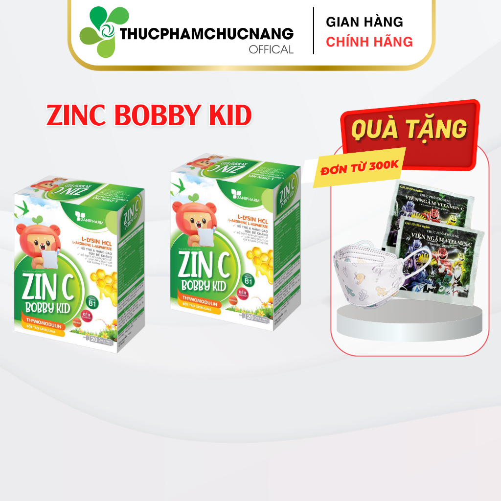Kẽm DANIPHARM cho bé ZIN C BOBBY KID , bổ sung Kẽm, Lysine, DHA, giúp ...