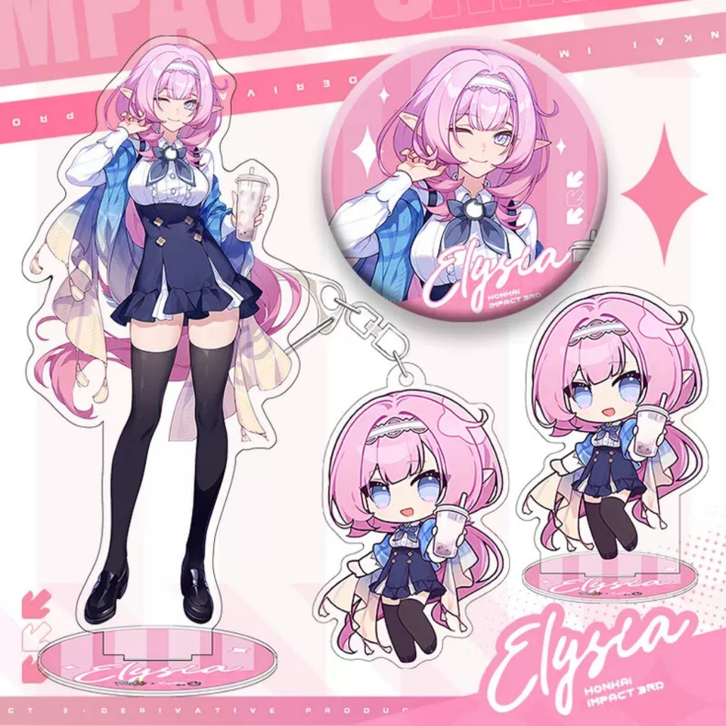 Mô hình Móc khoá ELYSIA HONKAI IMPACT 3 huy hiệu standee tượng trang ...