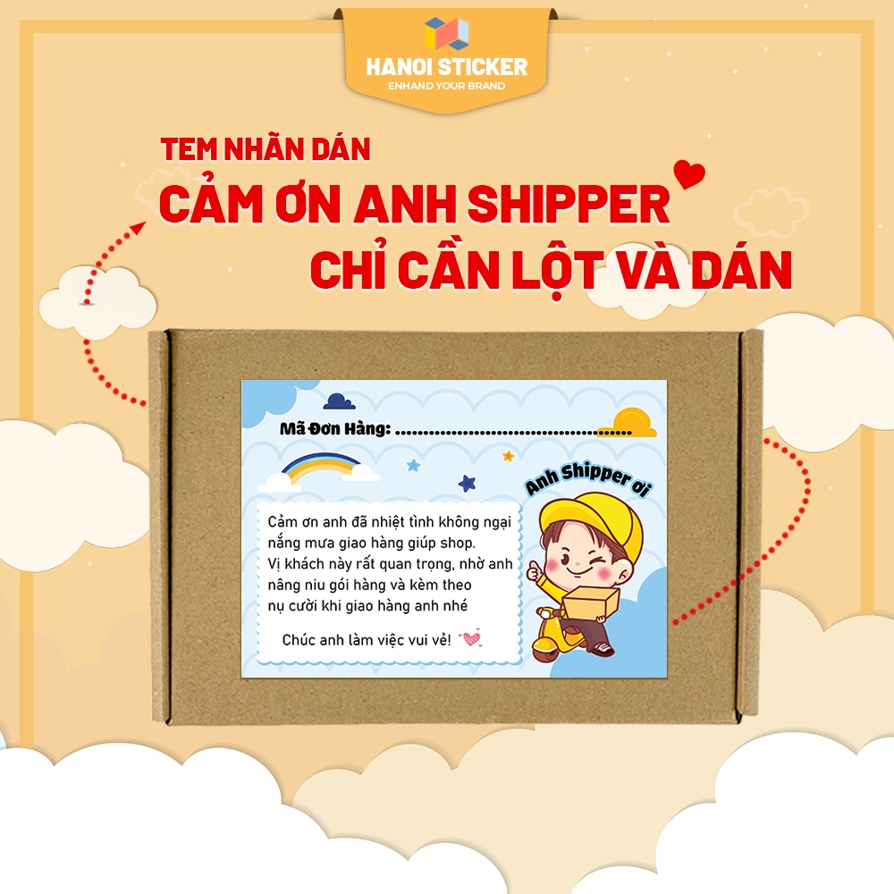 Tem Cảm Ơn Shipper, Anh Shipper Ơi, Decal Dán Size 7x10cm Có Keo Dán ...