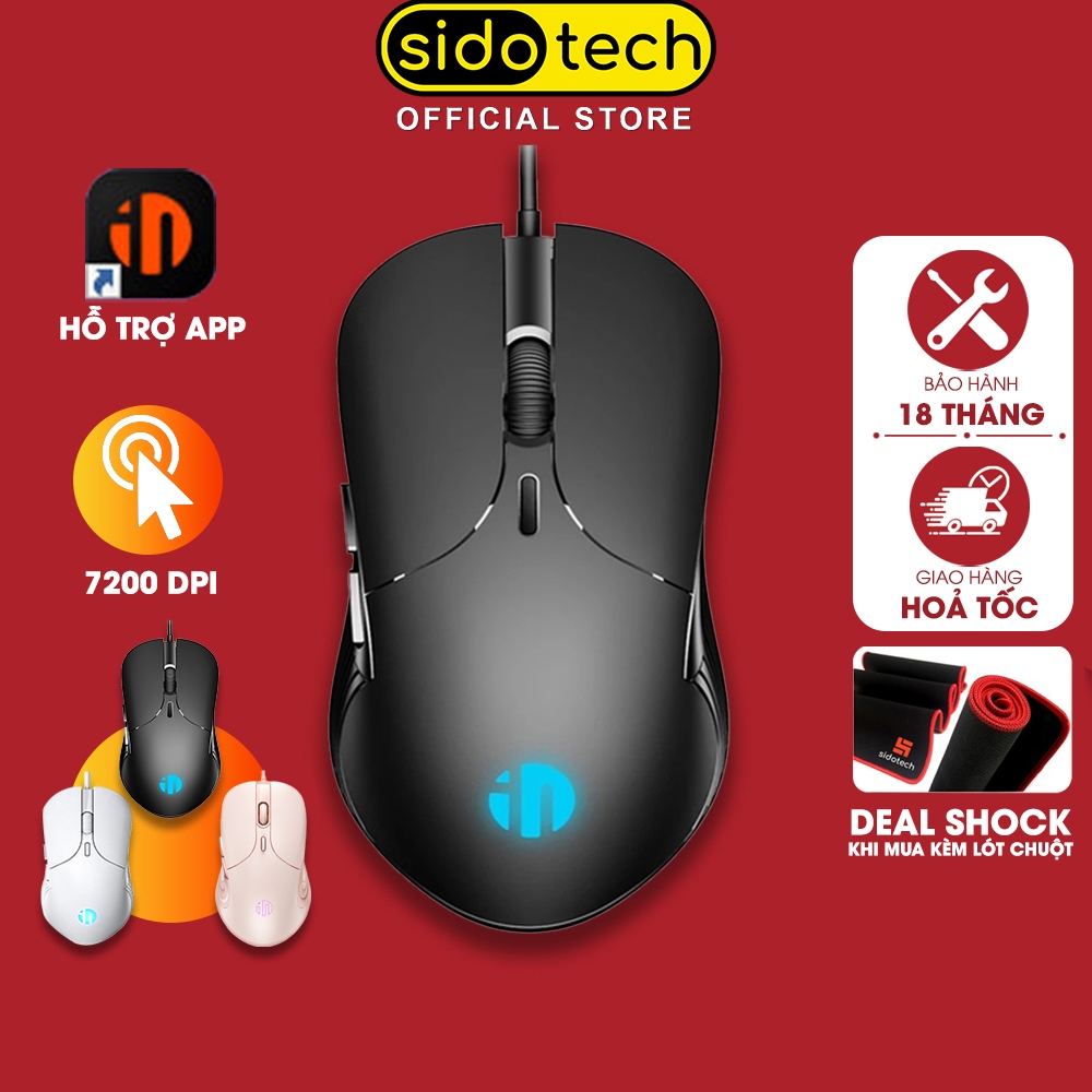 Chuột máy tính chơi game Sidotech Inphic PB1 bản có dây DPI 3600 thiết ...
