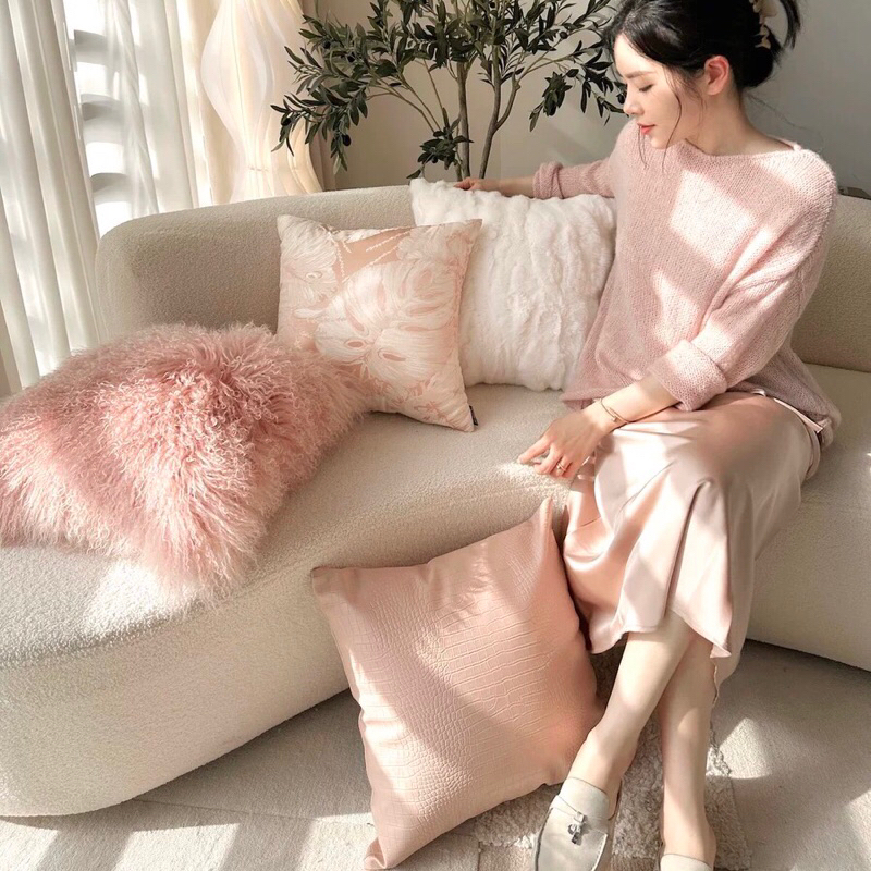 Bộ gối sofa Pink Rose cao cấp / Pink Rose Pillow | Shopee Việt Nam