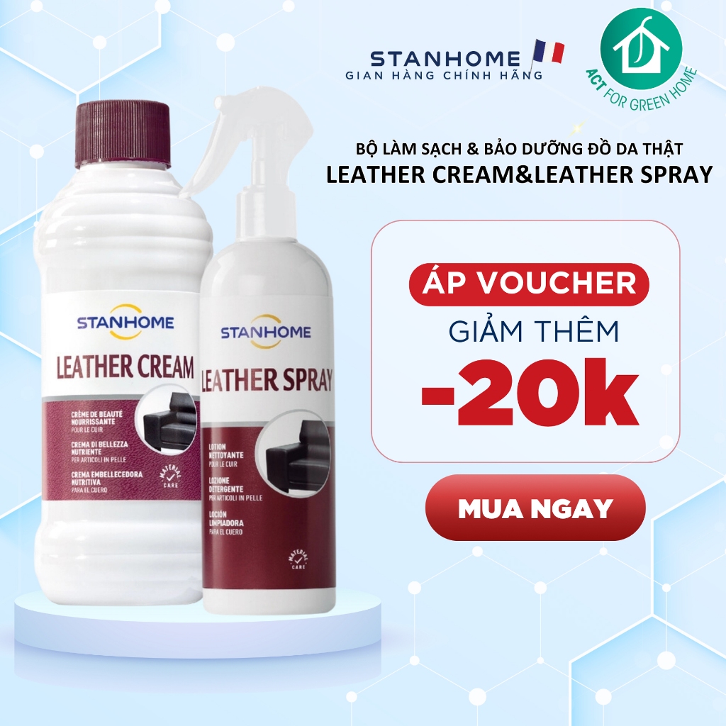 Bộ kem dưỡng làm sạch và bảo vệ đồ da Stanhome leather cream 250ml/chai ...