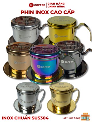Phin Inox pha cà phê inox cao cấp E COFFEE chuẩn SUS304 cỡ lớn sử dụng cho 1 hoặc 2 người uống ...