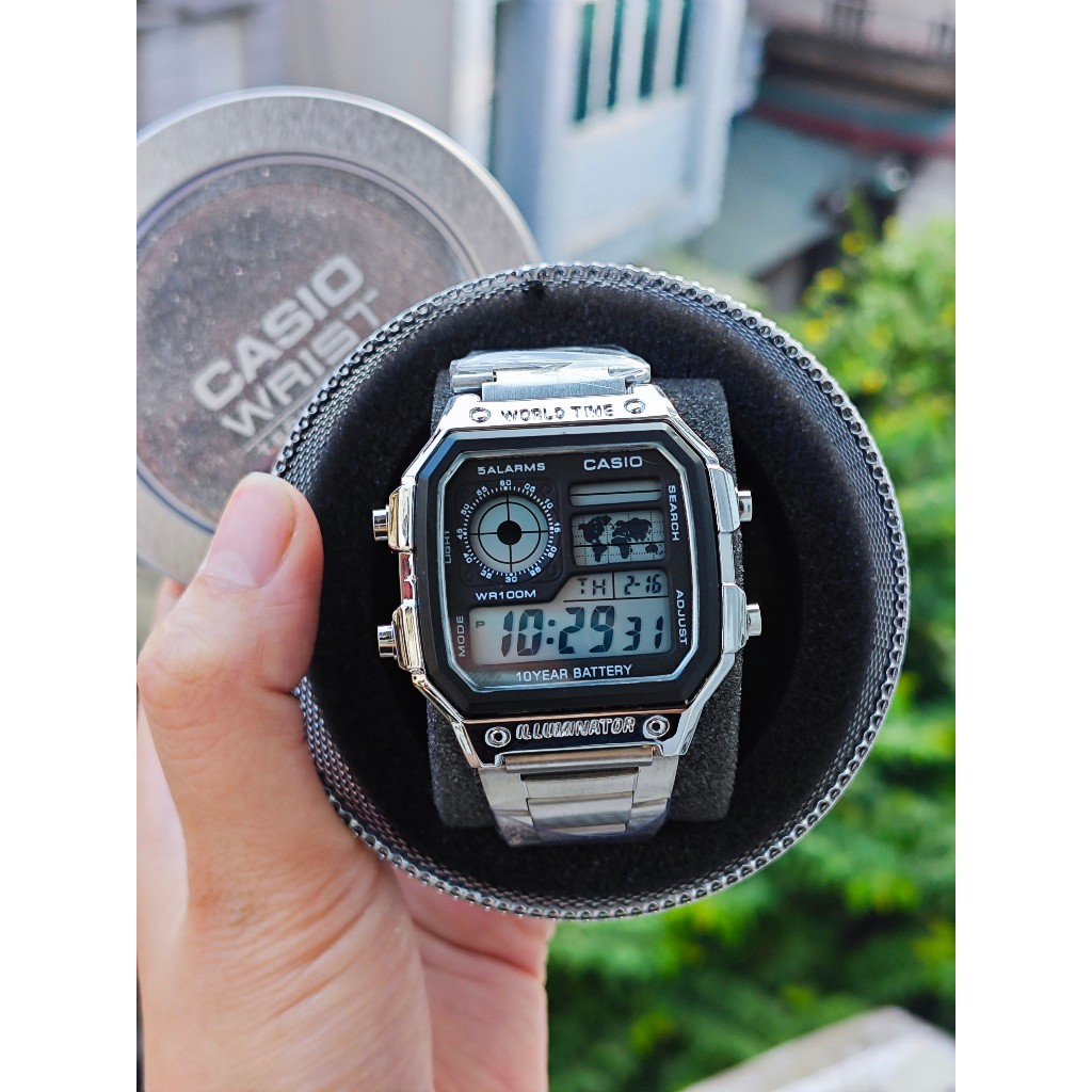 Đồng hồ nam Casio AE1200 dây thép không gỉ , classic , Tặng kèm box ...