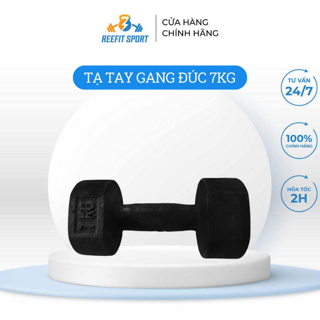 Tạ tay gang đúc nguyên khối Reefit Sport 7kg | Shopee Việt Nam