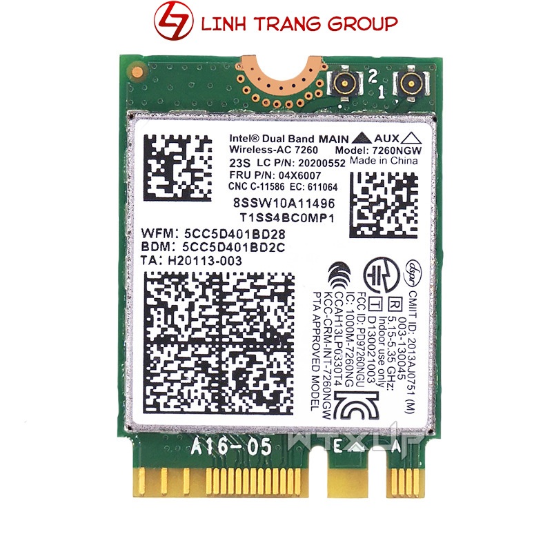 Card wifi tích hợp bluetooth cho laptop Intel Dual Band Wireless-AC ...