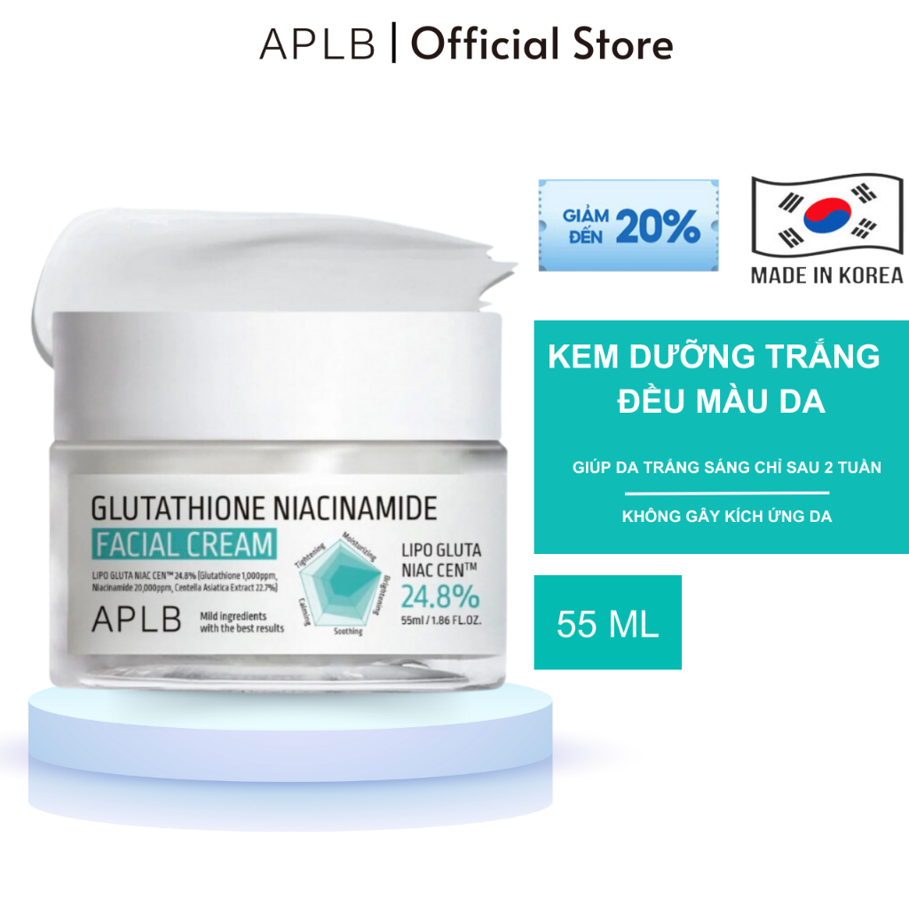 Kem Dưỡng Trắng Aplb Cấp Ẩm Se Khít Lỗ Chân Lông Glutathione