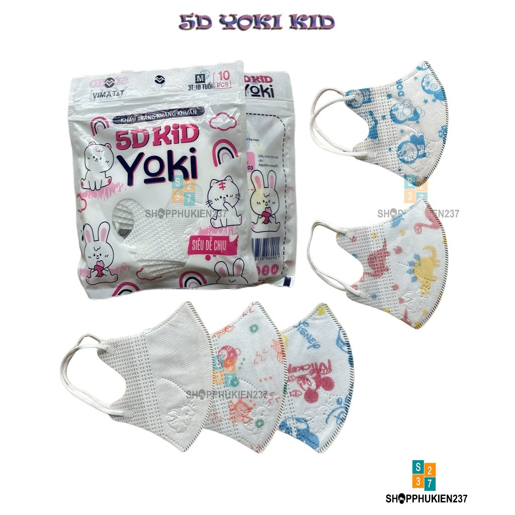 Set 30 Cái Khẩu Trang Trẻ Em 5D Baby Yoki 4 Lớp Dành Cho Bé Từ 4 Tuổi ...