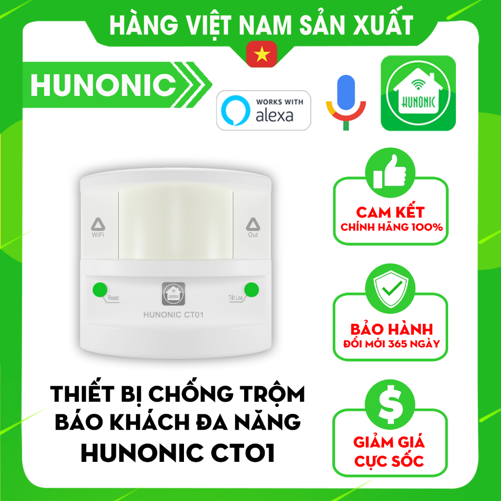 THIẾT BỊ CHỐNG TRỘM VÀ BÁO KHÁCH ĐA NĂNG HUNONIC CT01 | thiết bị điện Wifi nhà thông minh hàng ...