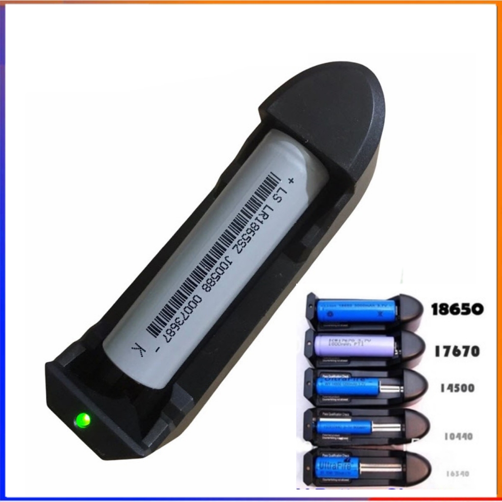 Bộ sạc pin 18650 1 cell 4.2V pin các loại 14500 16340 26650 tự ngắt khi ...