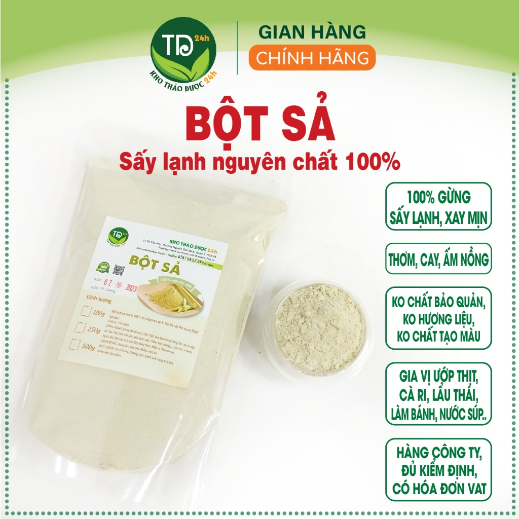 Bột sả nguyên chất 100% organic, xay mịn, cay ấm, thơm nồng, hàng công ...