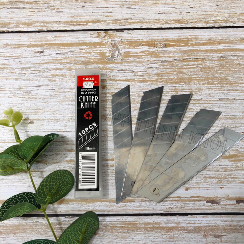 Hộp 10 lưỡi dao rọc giấy SDI 1404 18mm, 1403 9mm chính hãng | Shopee Việt Nam
