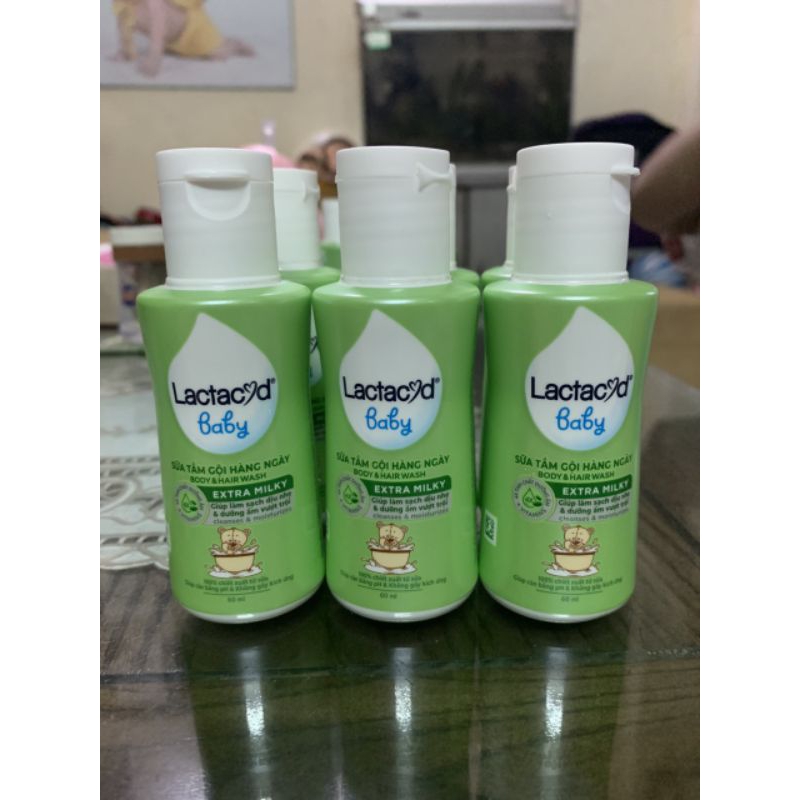 Sữa tắm gội hàng ngày Lactacyd BB chai 60-250ml chống rôm sảy, hăm kẽ ...